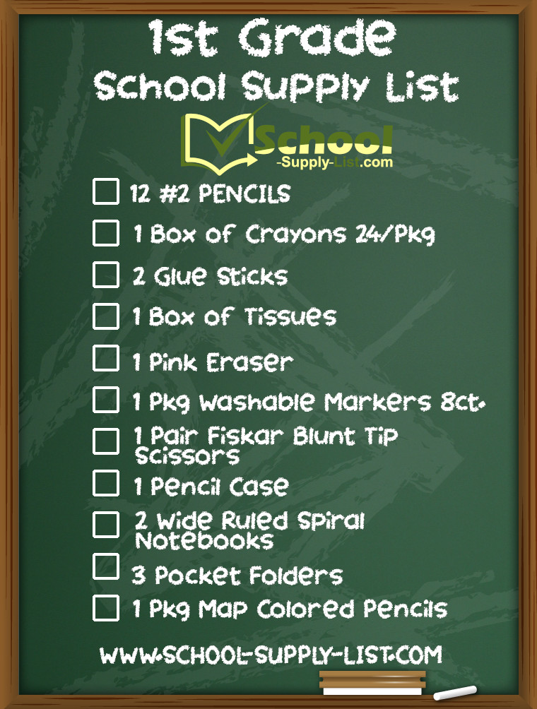 Back To School 1st Grade School Supply List 2020 2021 Www school